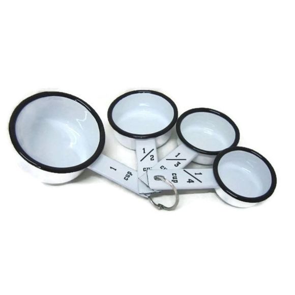 VIP | Dining | Black Rim Enamelware Baking Measuring Cups Set Of 4 ...
